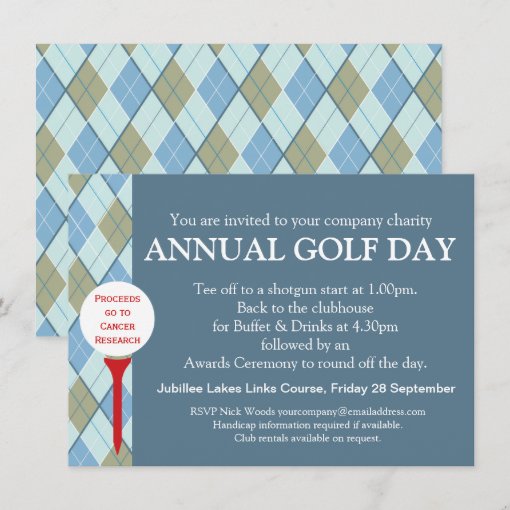 Annual Golf day corporate group event invitation | Zazzle