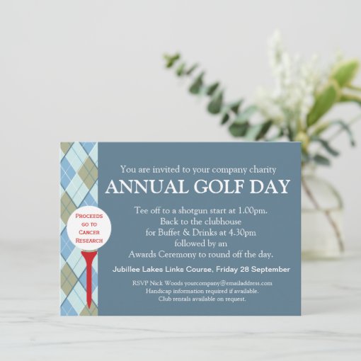 Annual Golf day corporate group event invitation | Zazzle