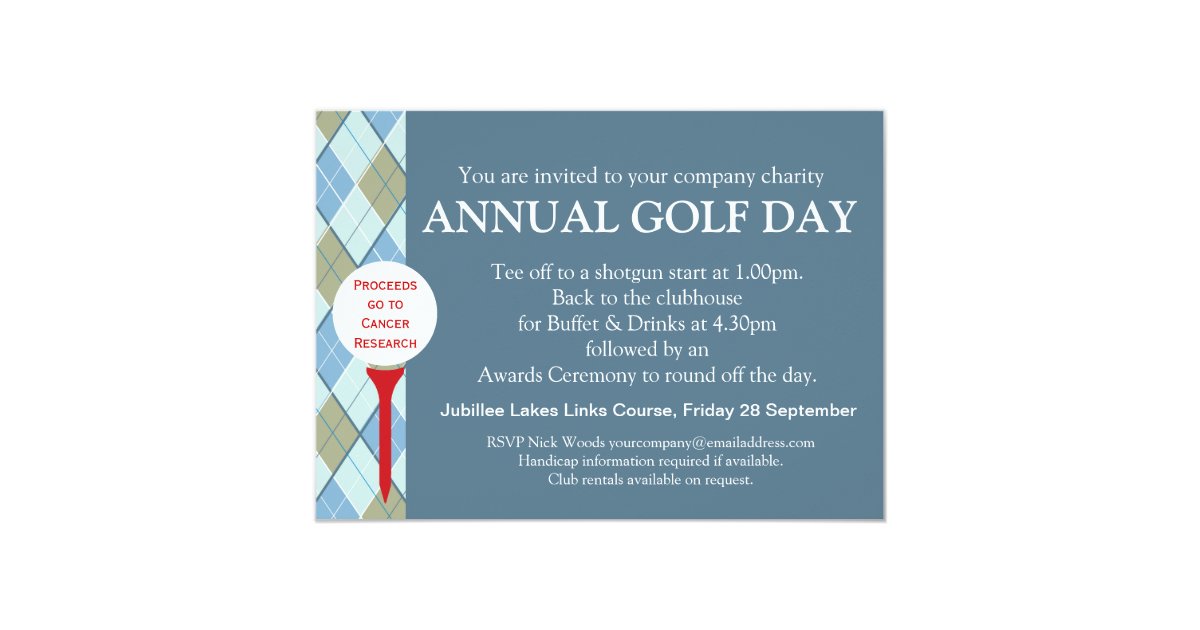 Annual Golf day corporate group event invitation | Zazzle.com