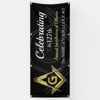 Annual Installation of Officers Masonic Lodge Banner | Zazzle