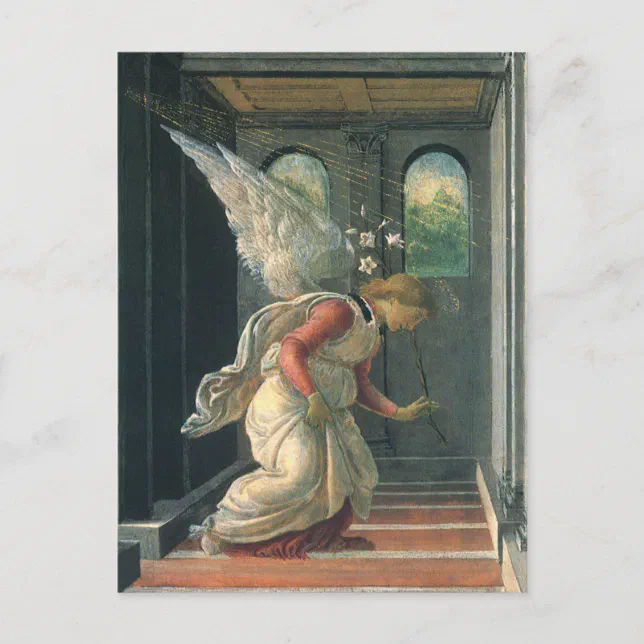 Annunciation (angel detail) by Sandro Botticelli Postcard | Zazzle