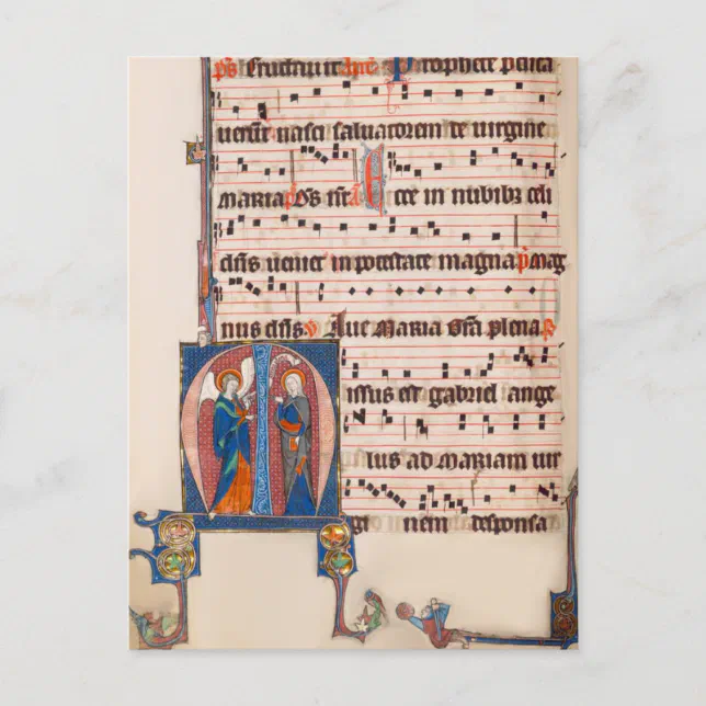 Annunciation Medieval Illuminated Manuscript Postcard | Zazzle