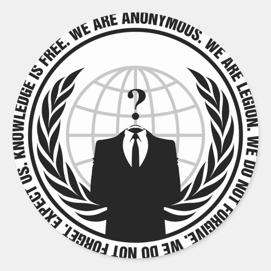 Anonymous badge classic round sticker | Zazzle
