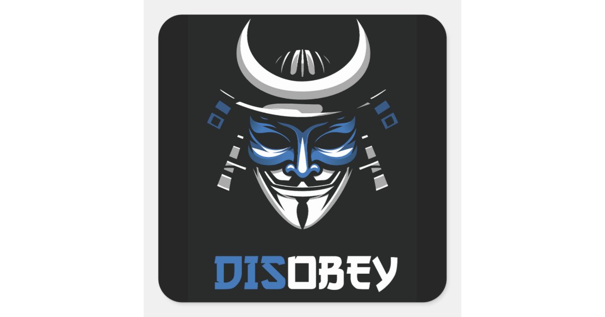 Anonymous Blue Samurai Square Sticker | Zazzle