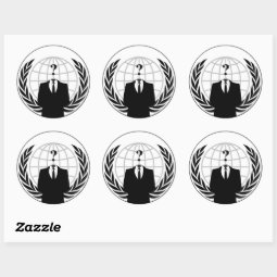 Anonymous Flag Round Stickers | Zazzle