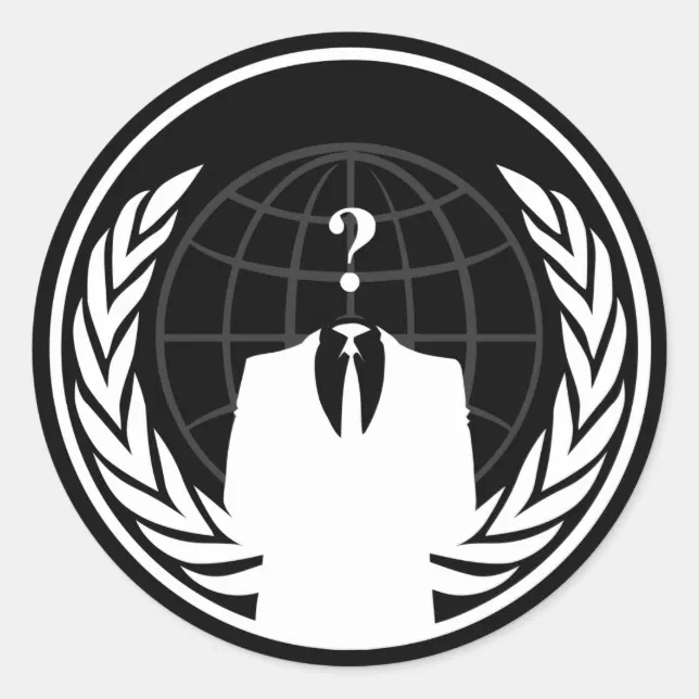 Anonymous International Black Sticker | Zazzle