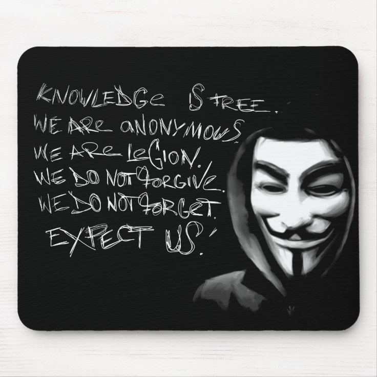 Anonymous Knowledge is Free Mousepad | Zazzle