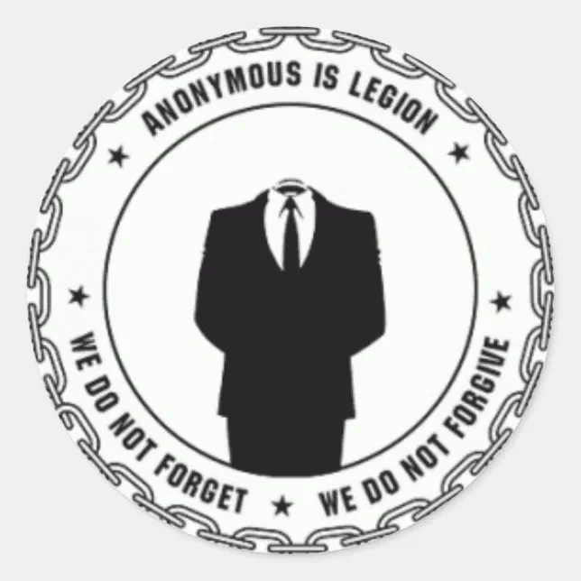 anonymous logo classic round sticker | Zazzle