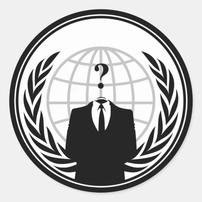 ANONYMOUS logo Classic Round Sticker | Zazzle