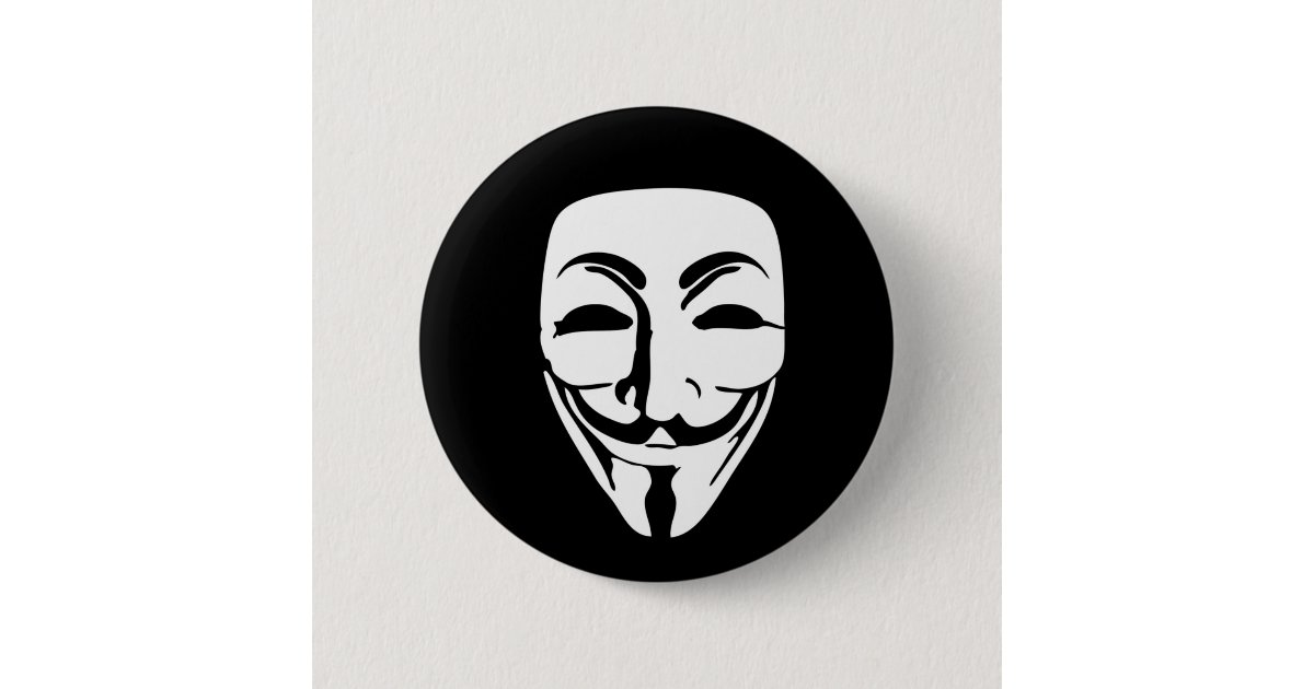 ANONYMOUS MASK PINBACK BUTTON | Zazzle