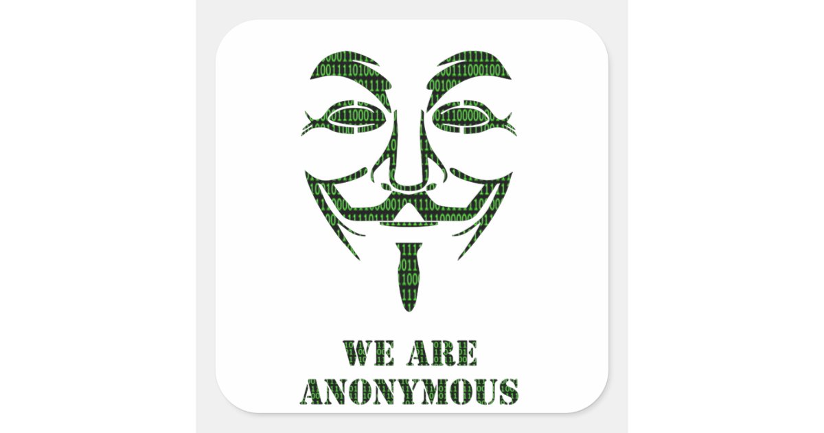 Anonymous Square Sticker | Zazzle