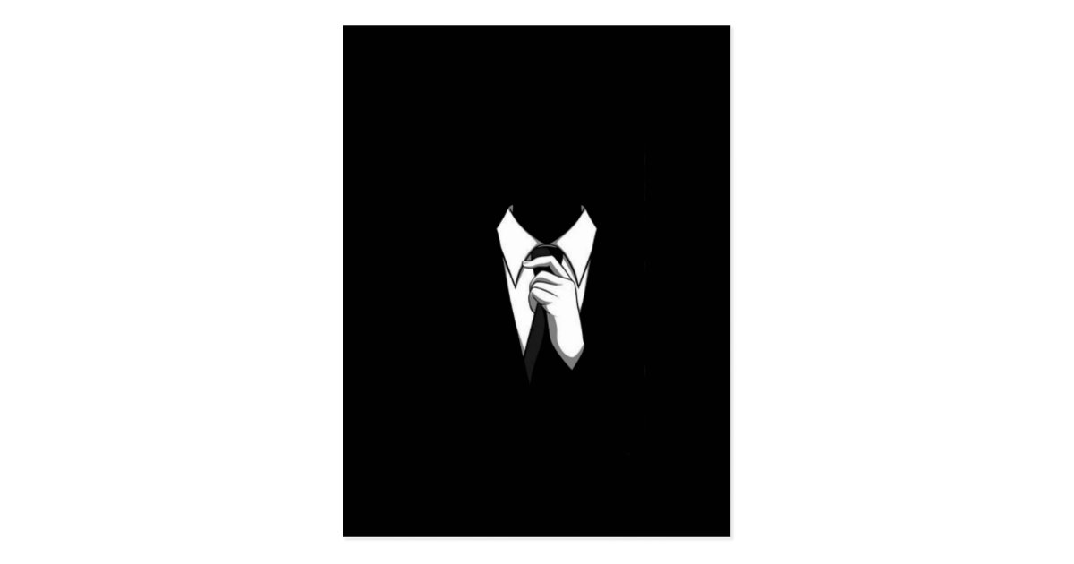 Anonymous Suit and Tie Postcard | Zazzle.com