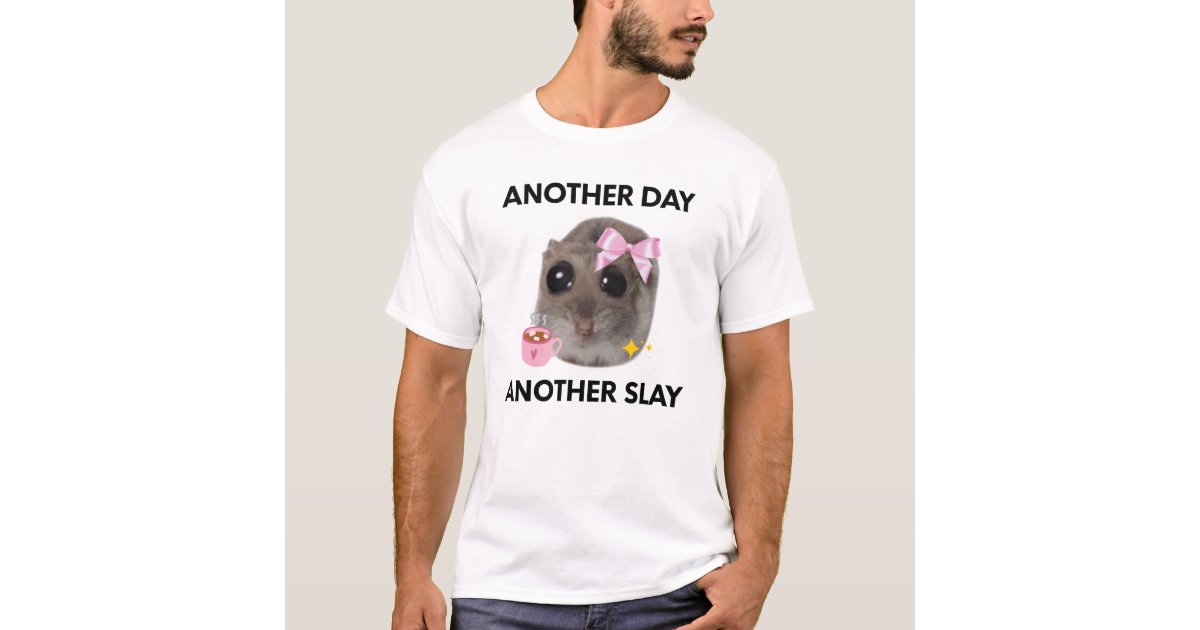 Another Day, Another Slay Sad Hamster Meme T-Shirt | Zazzle