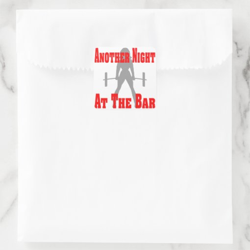 Another Night At The Bar Female Weightlifting Square Sticker | Zazzle