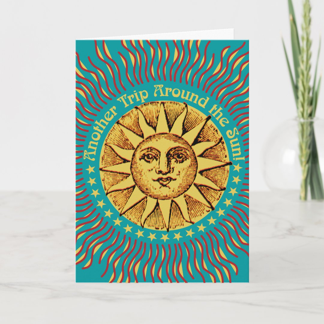 Another Trip Around the Sun Boho Birthday Card | Zazzle