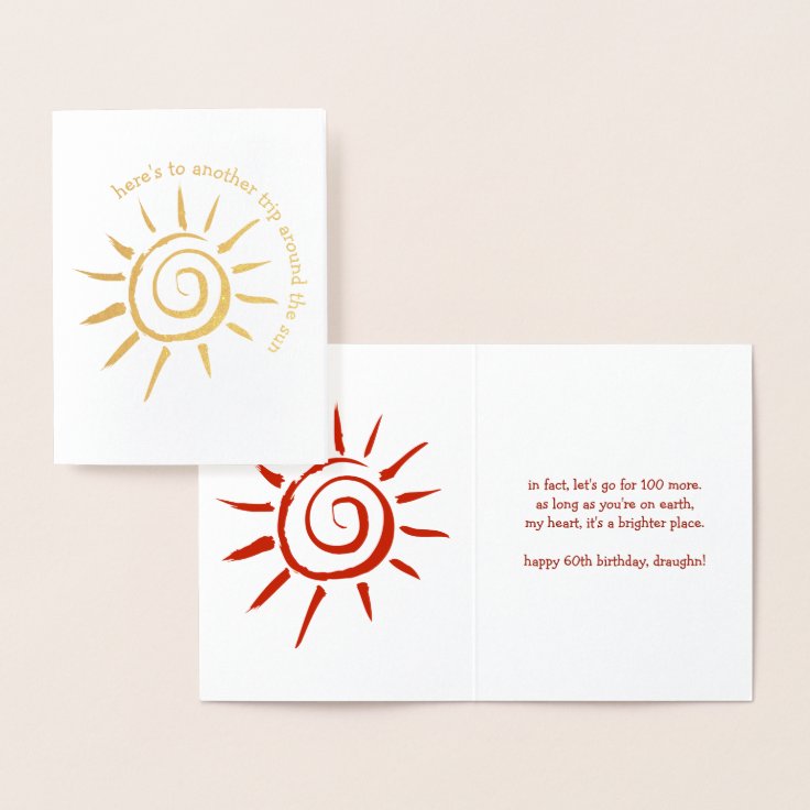 Another Trip Around the Sun Custom Birthday Real Foil Card | Zazzle