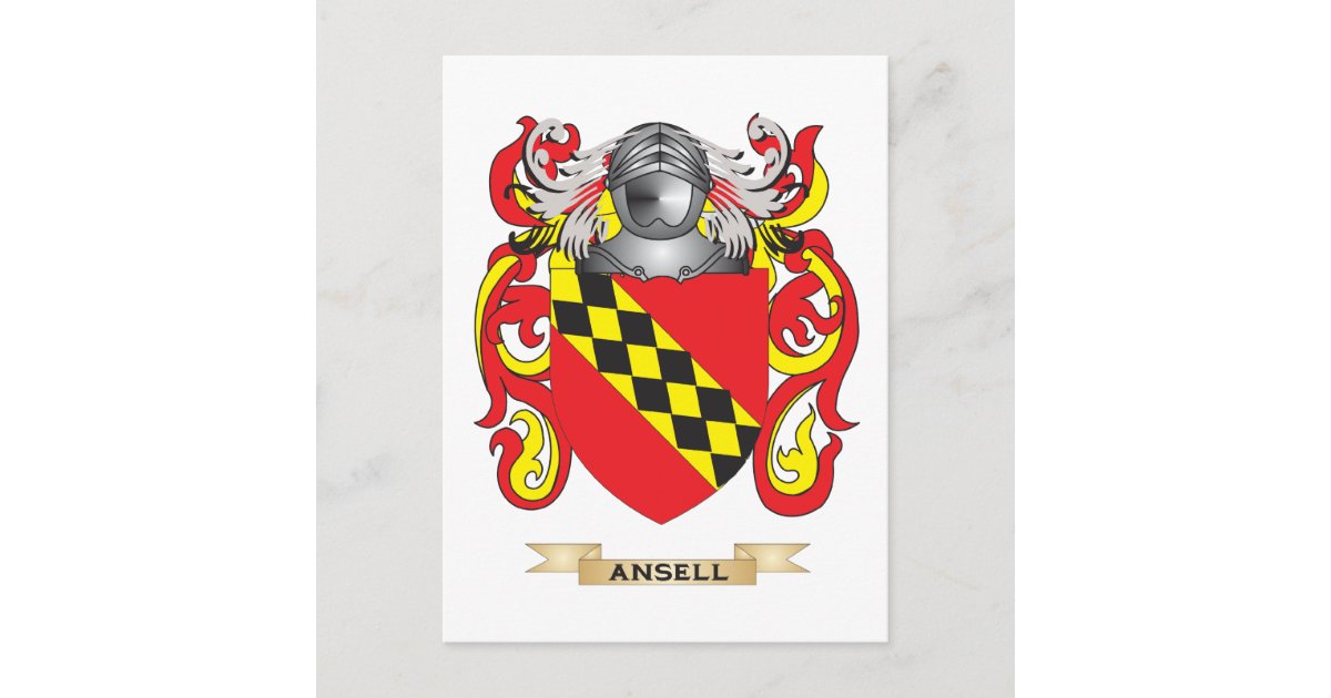 Ansell Coat of Arms (Family Crest) Postcard | Zazzle