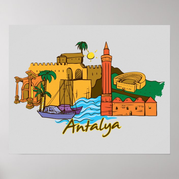 Antalya, Turkey Famous City Poster | Zazzle.com