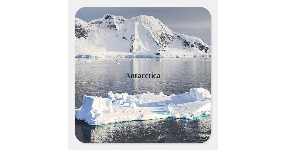 Antarctica iceberg square sticker | Zazzle