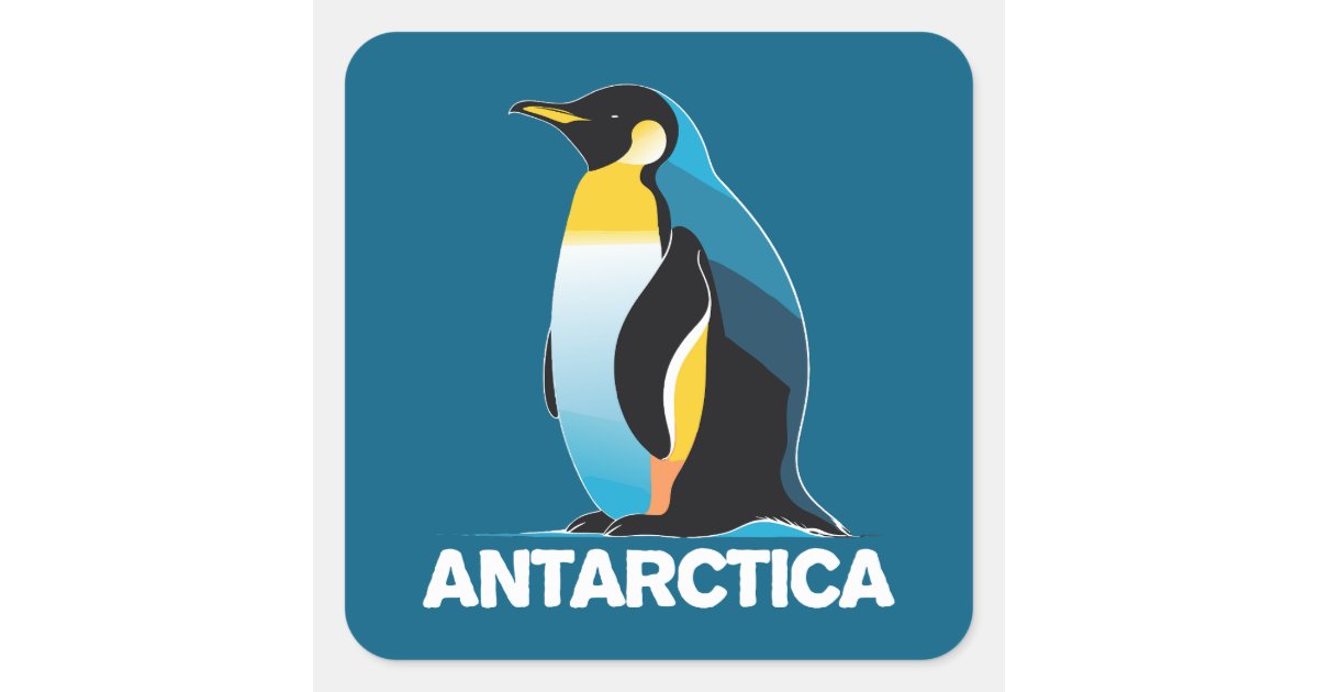 Antarctica Penguin Square Sticker | Zazzle