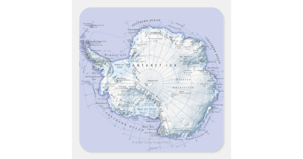 Antarctica Square Sticker | Zazzle
