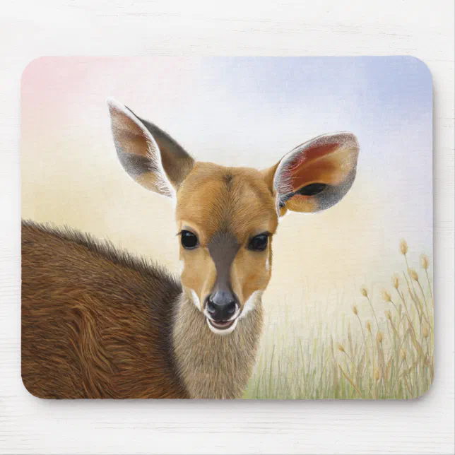 Antelope Bushbuck Young African Deer Drawing Mouse Pad | Zazzle
