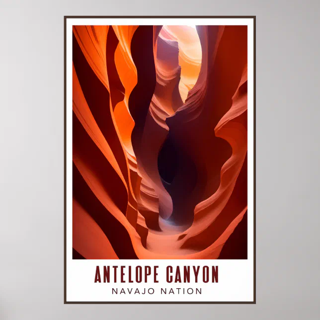 Antelope Canyon Navajo Nation Art Deco AZ Travel Poster | Zazzle