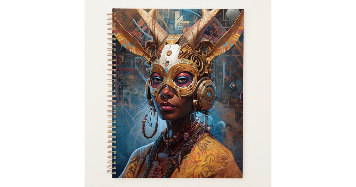 Antelope Headdress Science Fiction Cyberpunk Planner | Zazzle