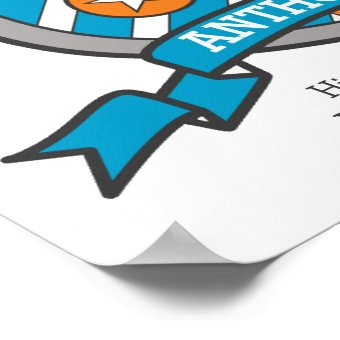 Anthony letter A boys name meaning heraldry shield Poster | Zazzle