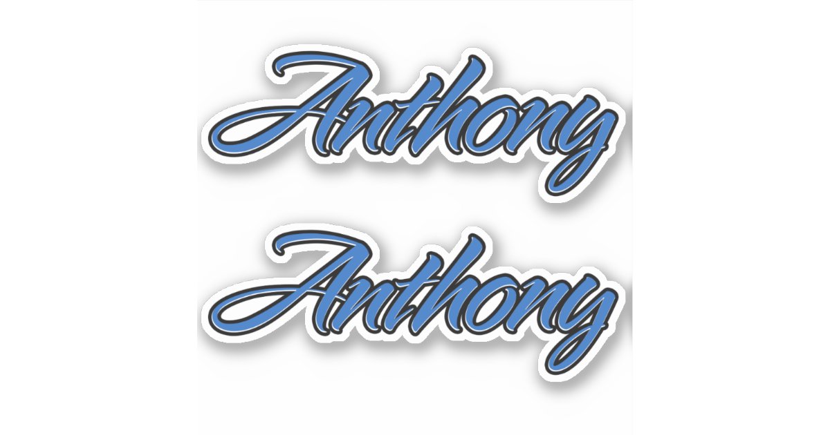 Anthony name blue sticker Sticker Sticker Sticker | Zazzle