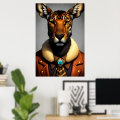 Anthropomorphic Moose Jaguar | AI Art Poster | Zazzle