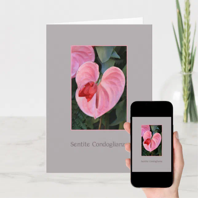 Anthurium sympathy card italian | Zazzle
