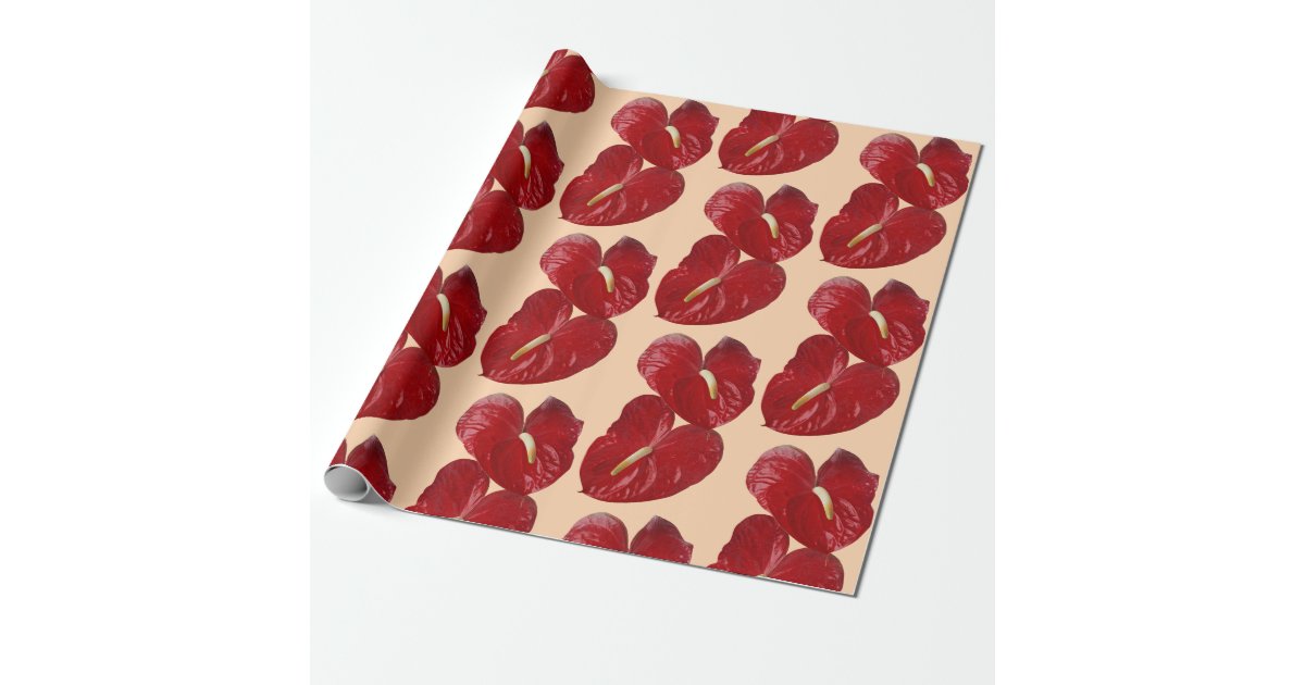 Anthuriums customizable background wrapping paper | Zazzle