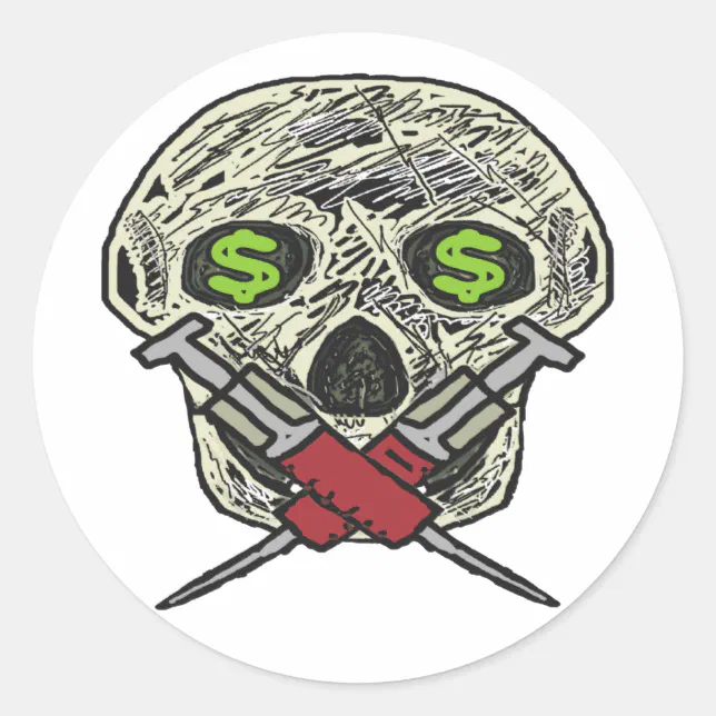 Anti Big Pharma Classic Round Sticker | Zazzle