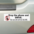 Anti-Cell Phone & Driving Bumper Sticker | Zazzle