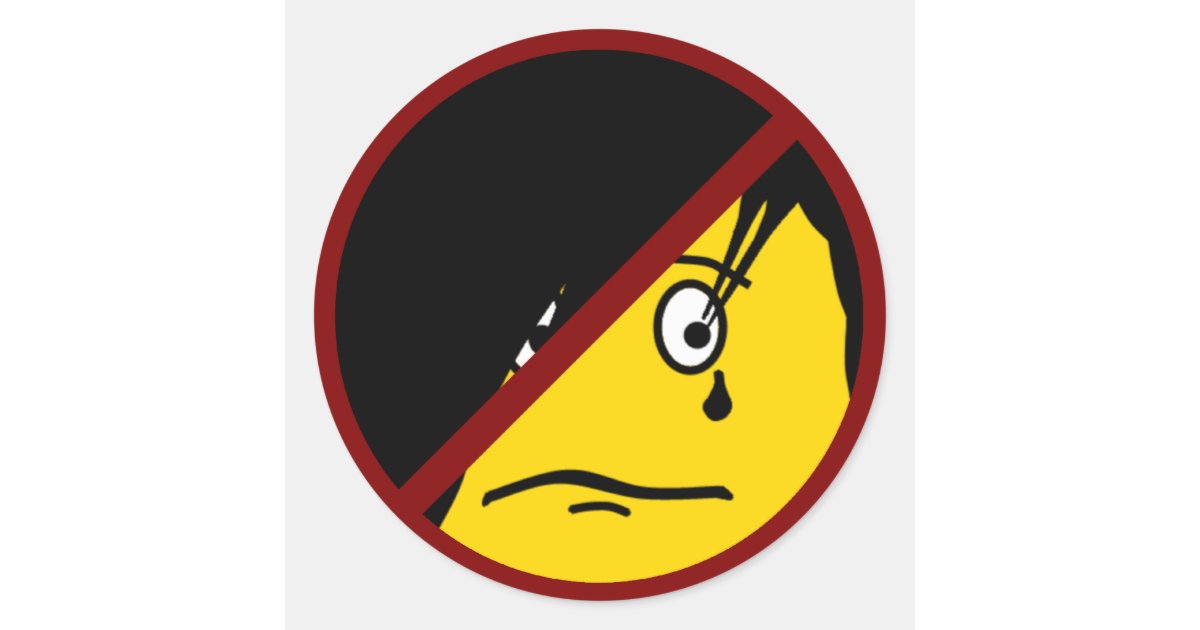 Anti EMO emoticon Sticker | Zazzle