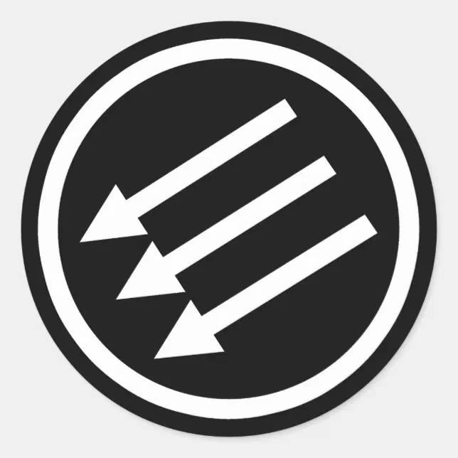 Anti-Fascism White Arrows Classic Round Sticker | Zazzle