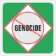 Anti-Genocide Red Green Square Sticker | Zazzle