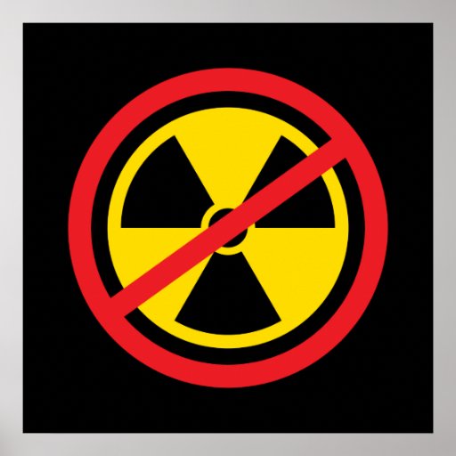 Anti nuclear power radiation symbol poster print | Zazzle