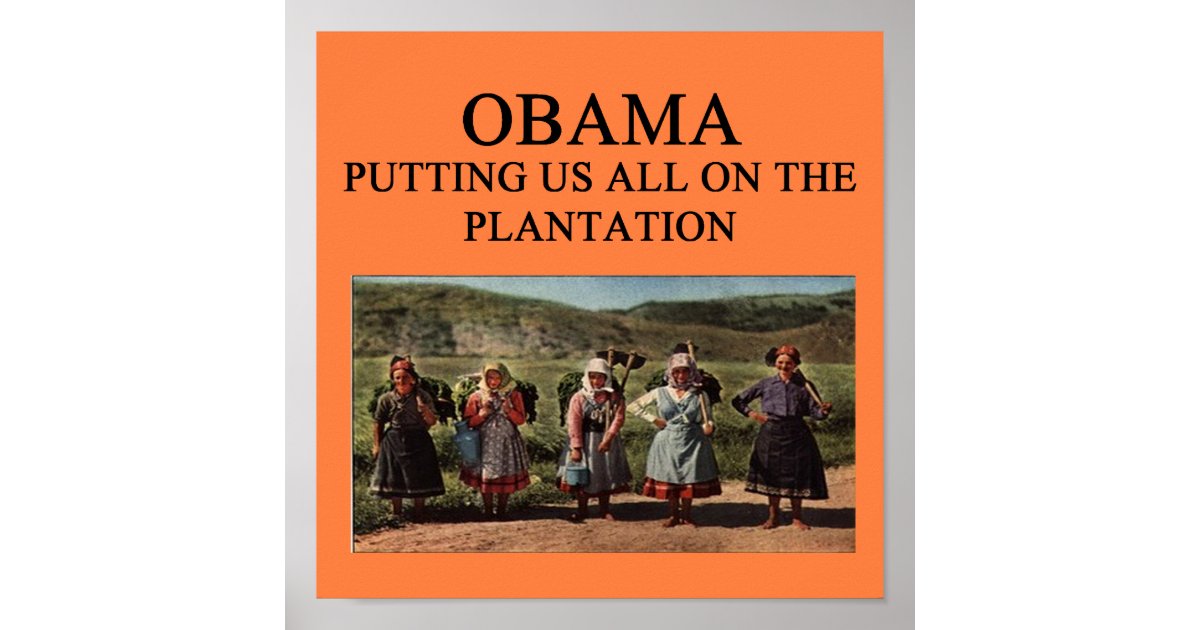 anti obama plantation design poster | Zazzle.com