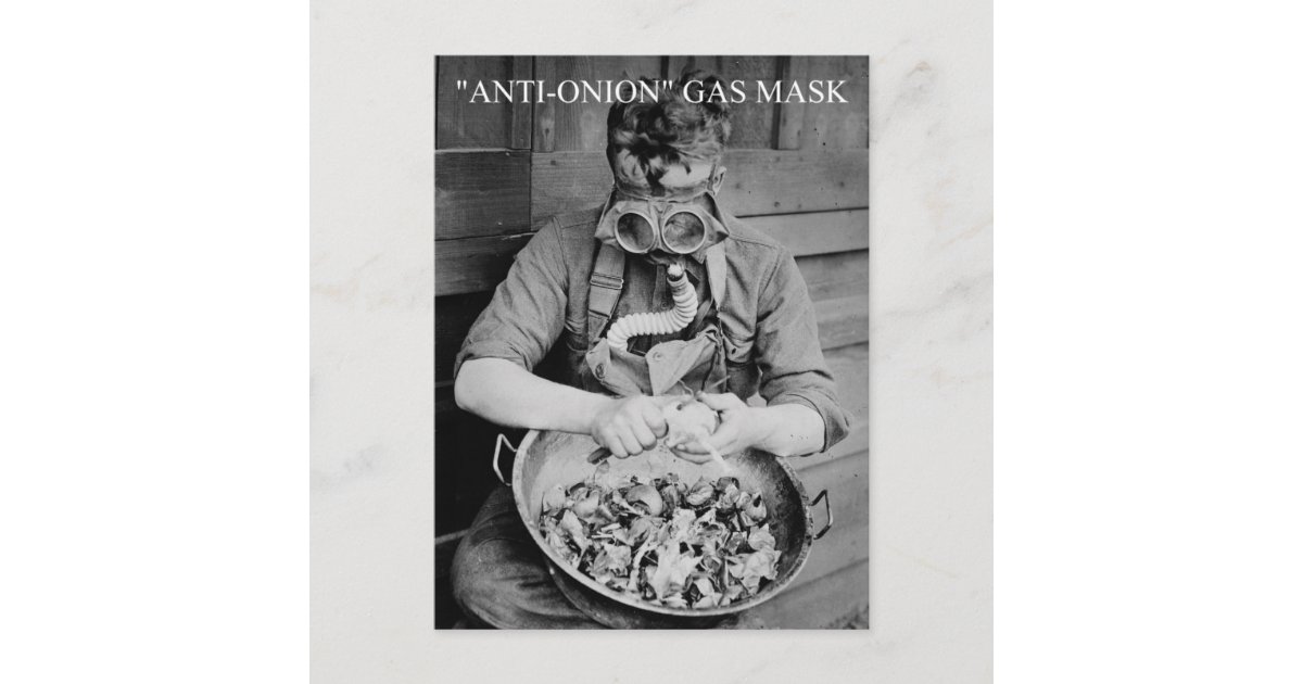 Anti-onion Gas Mask Postcard | Zazzle