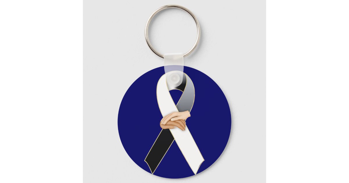 Anti Racism Awareness Ribbon Keychain | Zazzle