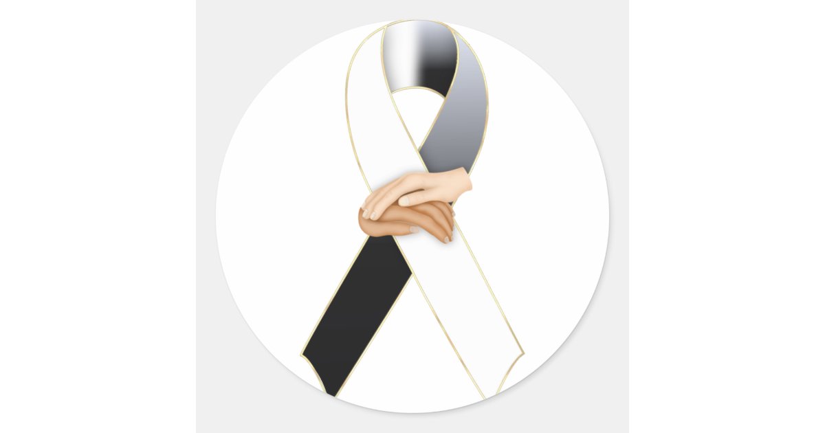 Anti Racism Awareness Ribbon Stickers | Zazzle