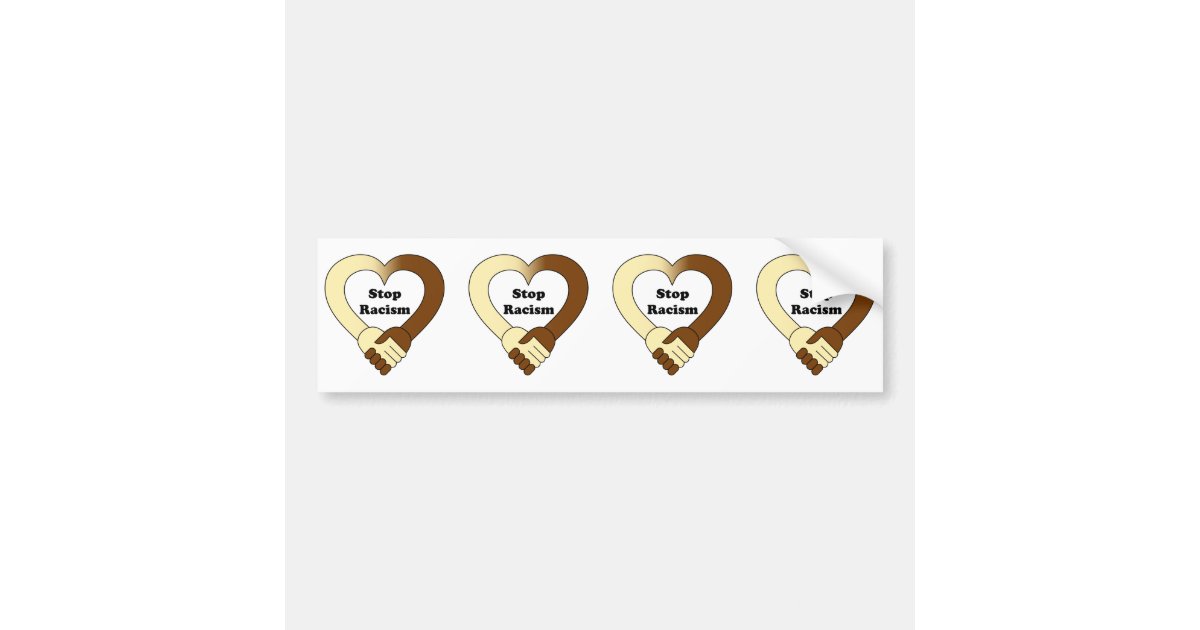 Anti racism handshake logo bumper sticker | Zazzle