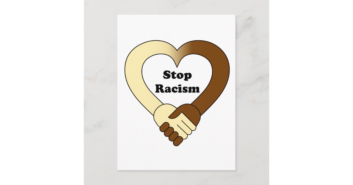 Anti racism handshake logo postcard | Zazzle