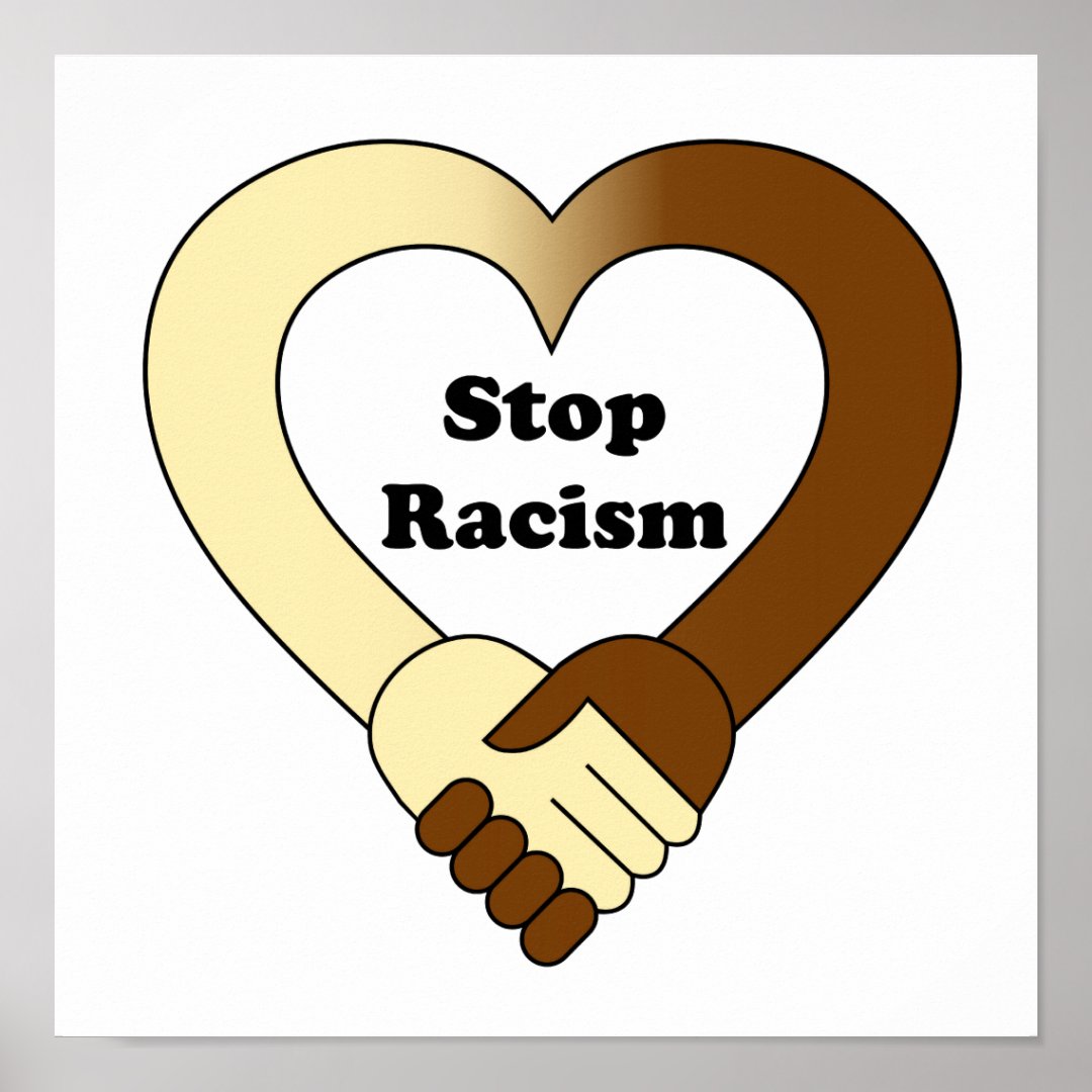 Anti racism handshake logo poster | Zazzle