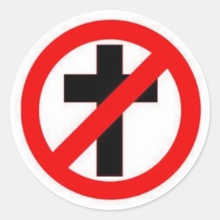 Anti-Religion Large Sticker | Zazzle.com