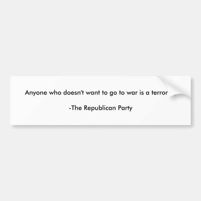 Anti-Republican bumper sticker | Zazzle.com