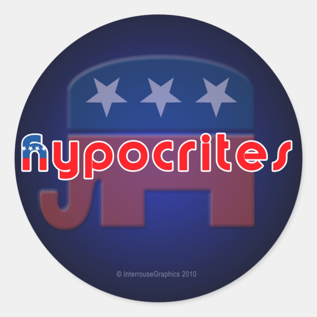 Anti-Republican Hypocrites Stickers | Zazzle