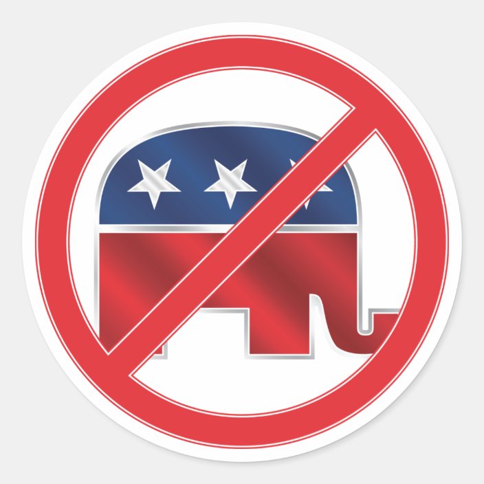 Anti-Republican Round Sticker | Zazzle.com